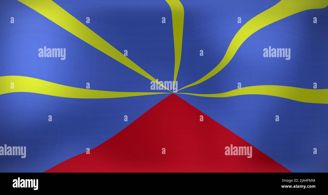 Image of national flag of reunion waving Stock Photo - Alamy