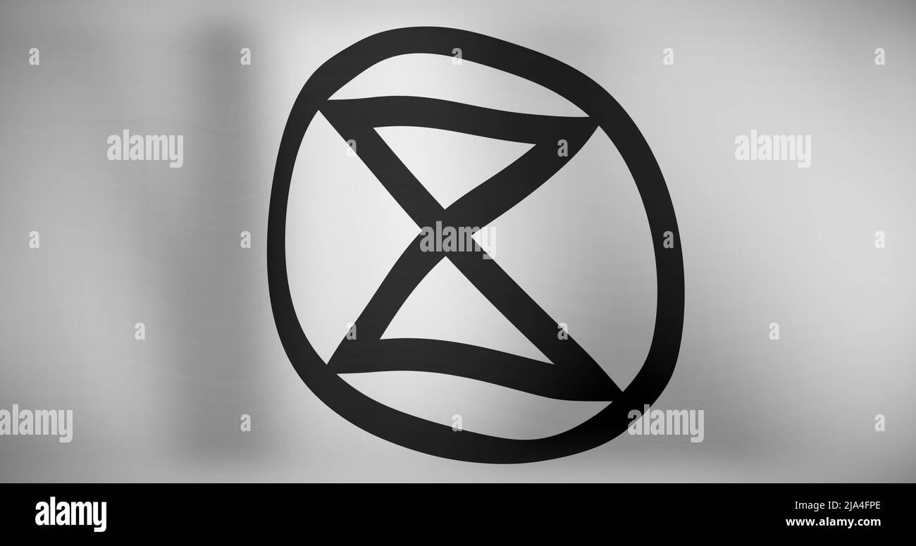 Image of white flag with extinction waving Stock Photo - Alamy