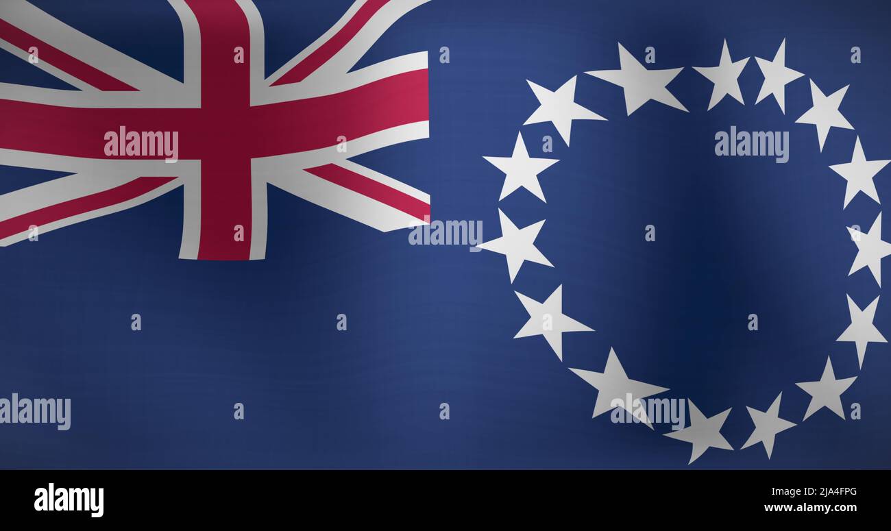 Image of national flag of cook islands waving Stock Photo - Alamy