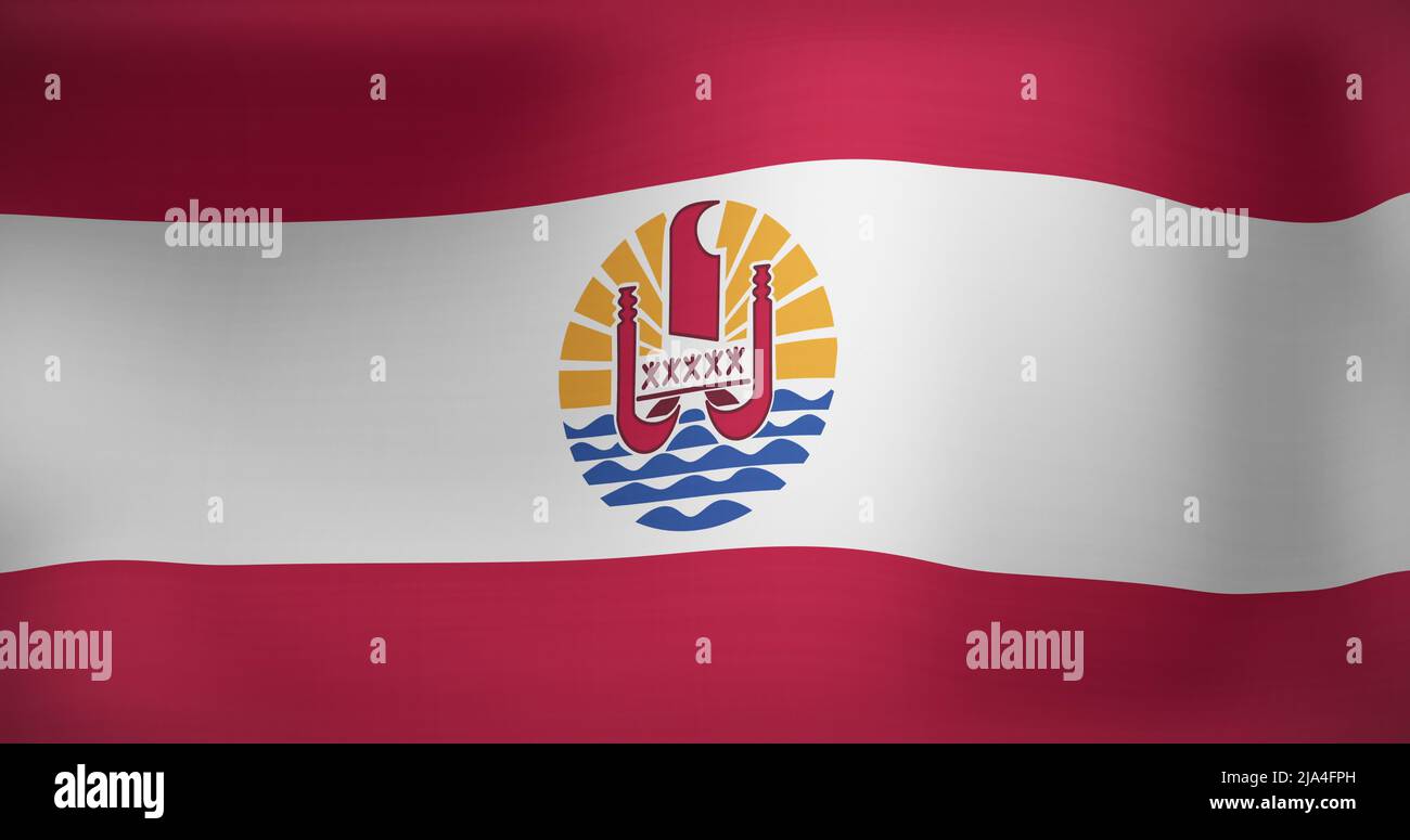Image of national flag of french polynesia waving Stock Photo - Alamy