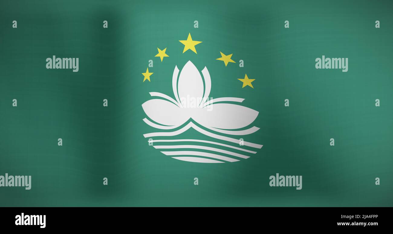 Image of national flag of macau waving Stock Photo - Alamy