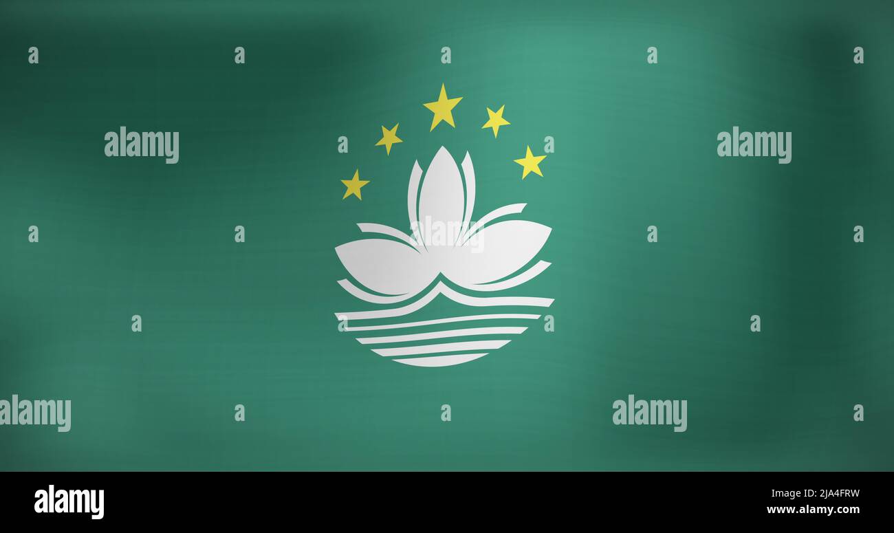 Image of national flag of macau waving Stock Photo - Alamy
