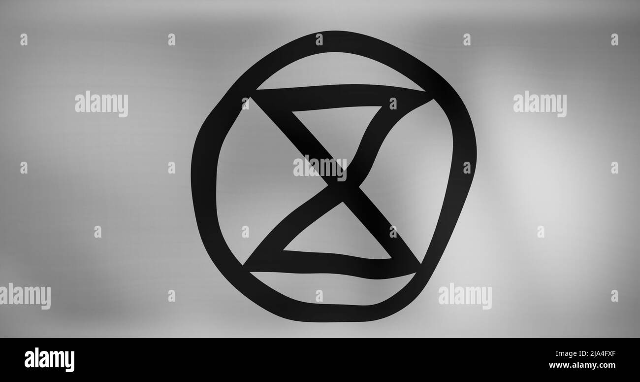 Image of white flag with extinction waving Stock Photo - Alamy