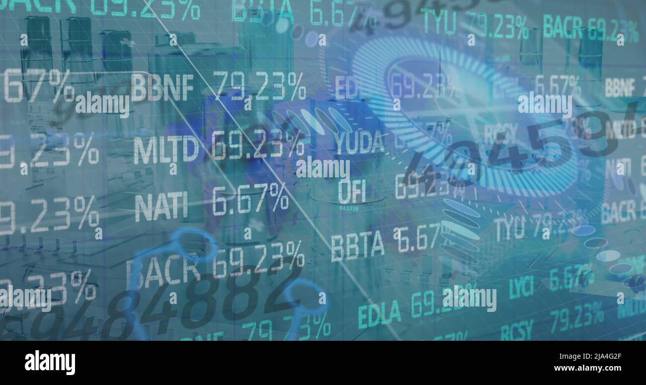 Image of data processing over stock market Stock Photo - Alamy