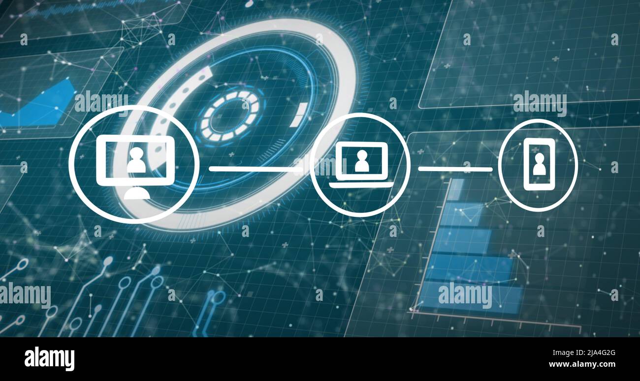 Network connection icons data processing hi-res stock photography and ...