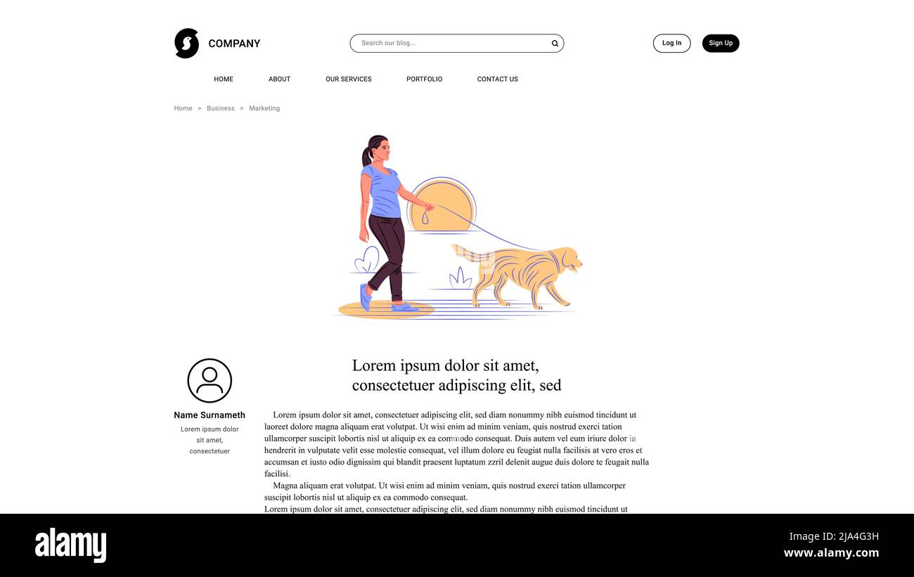 Vector girl walking dog in shadow of sharp lines style . Editable ...