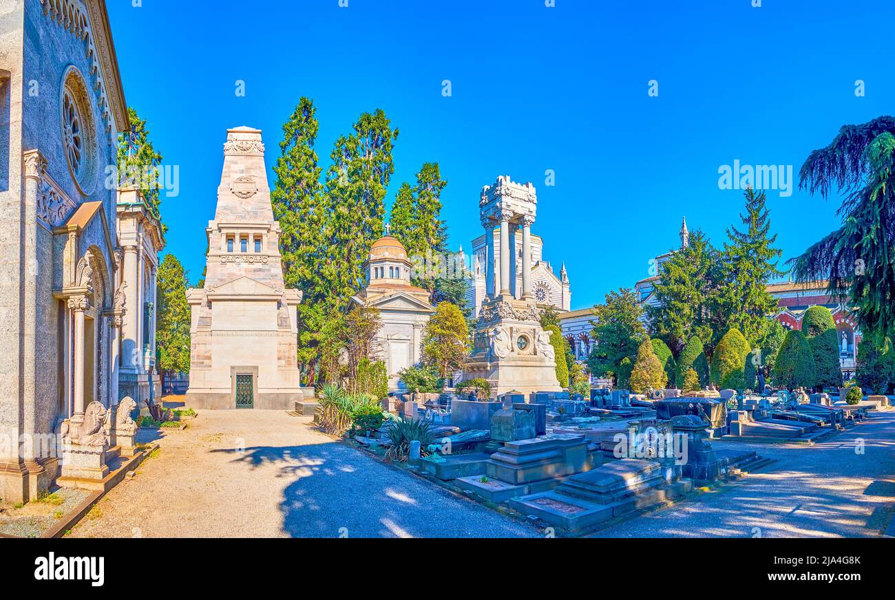 Mausoleums and tombs in Memorial Cemetery of Milan are the masterpieces ...