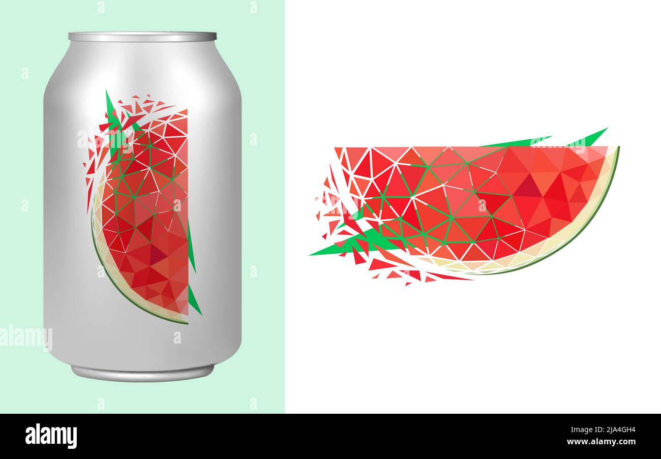 Vector watermelon in low poly style . Editable illustration Stock ...