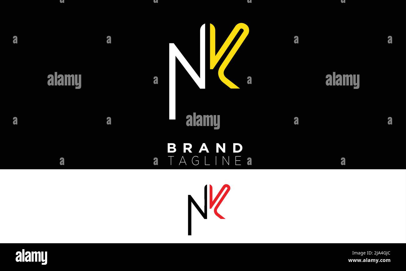 Alphabet letters Initials Monogram logo NK, KN, N and K Stock Vector ...