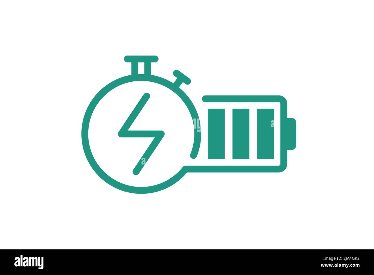 Fast electric charging battery icon. Quick electrical power accumulator ...