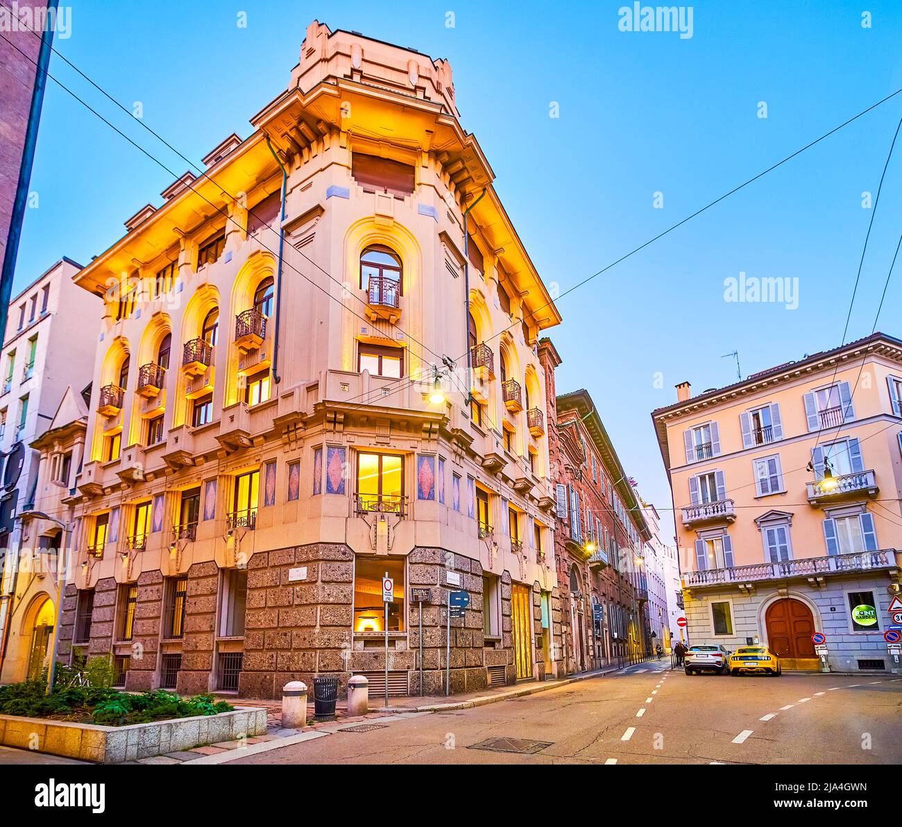 The beautifully illuminated historical mansion on Via Santa Maria ala ...