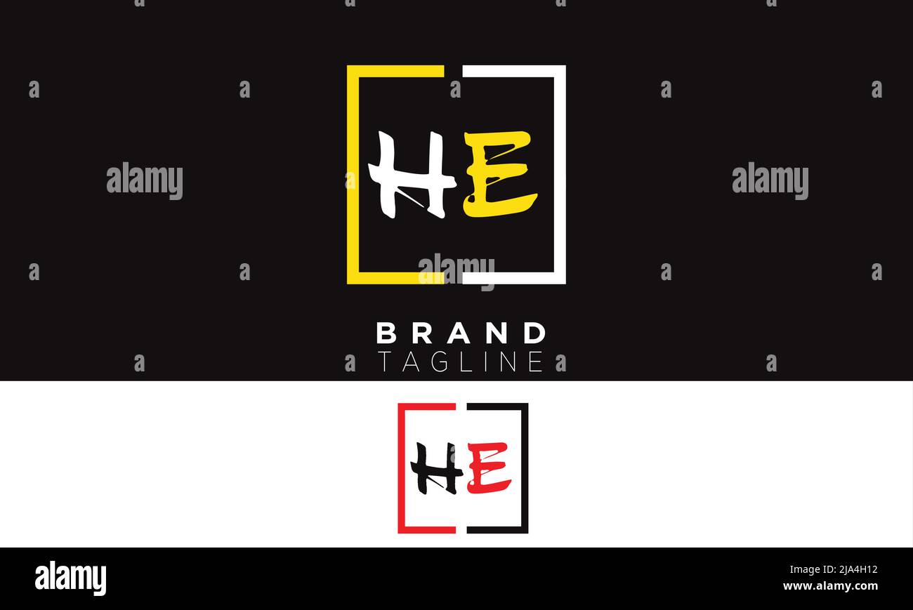 HE Alphabet letters Initials Monogram logo EH, H and E Stock Vector ...