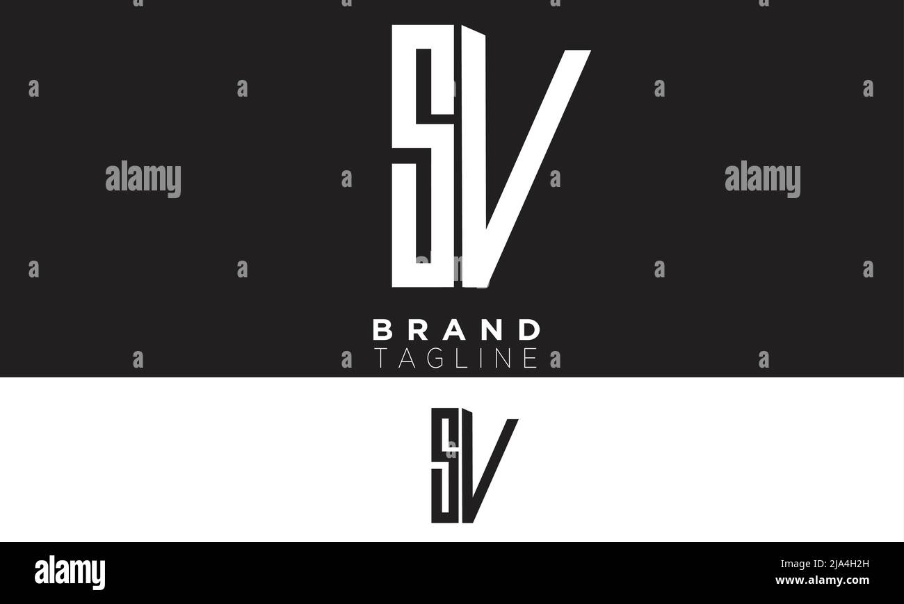SV Alphabet letters Initials Monogram logo VS, S and V Stock Vector ...