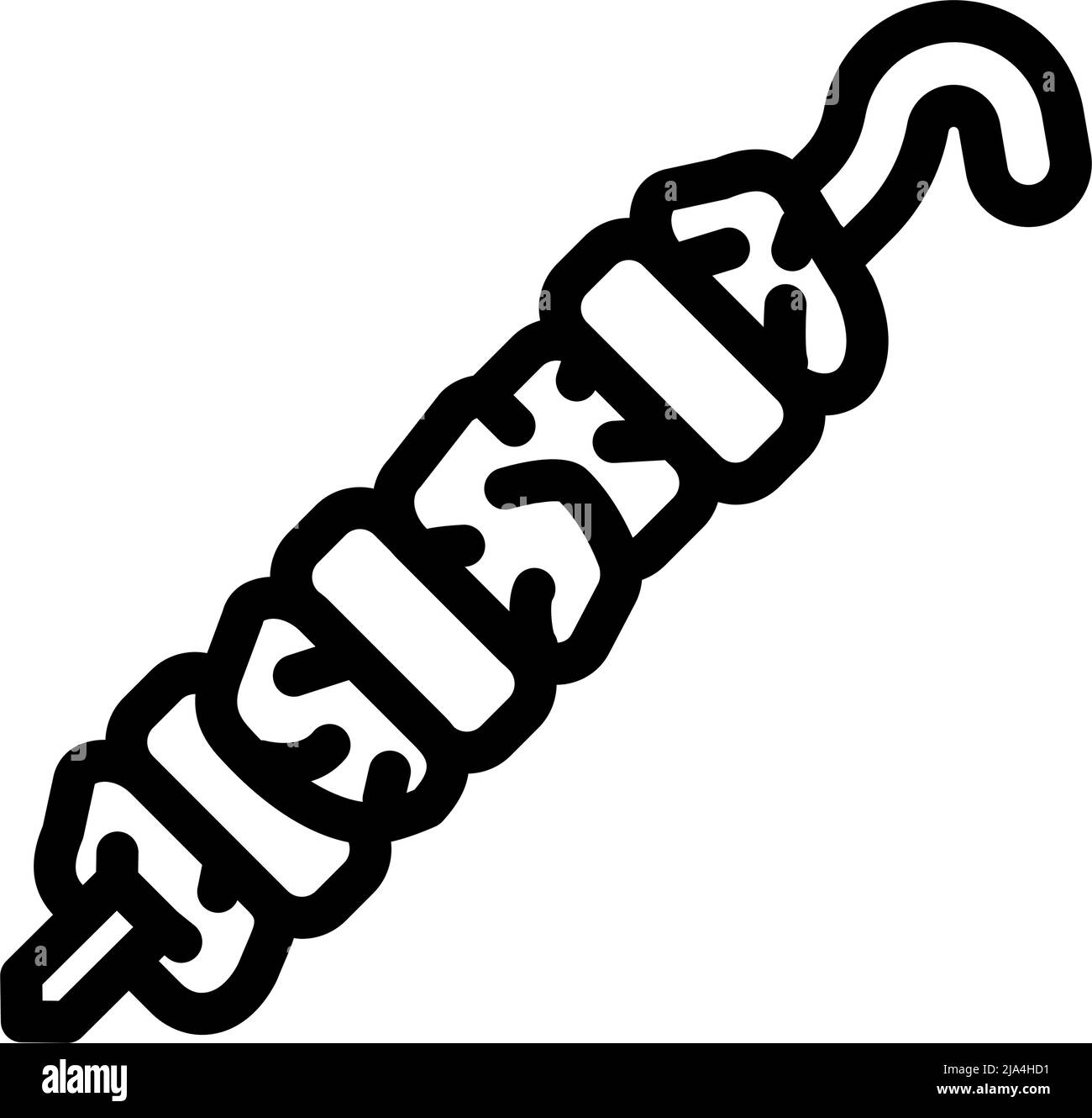 shashlik bbq fried meat line icon vector illustration Stock Vector ...