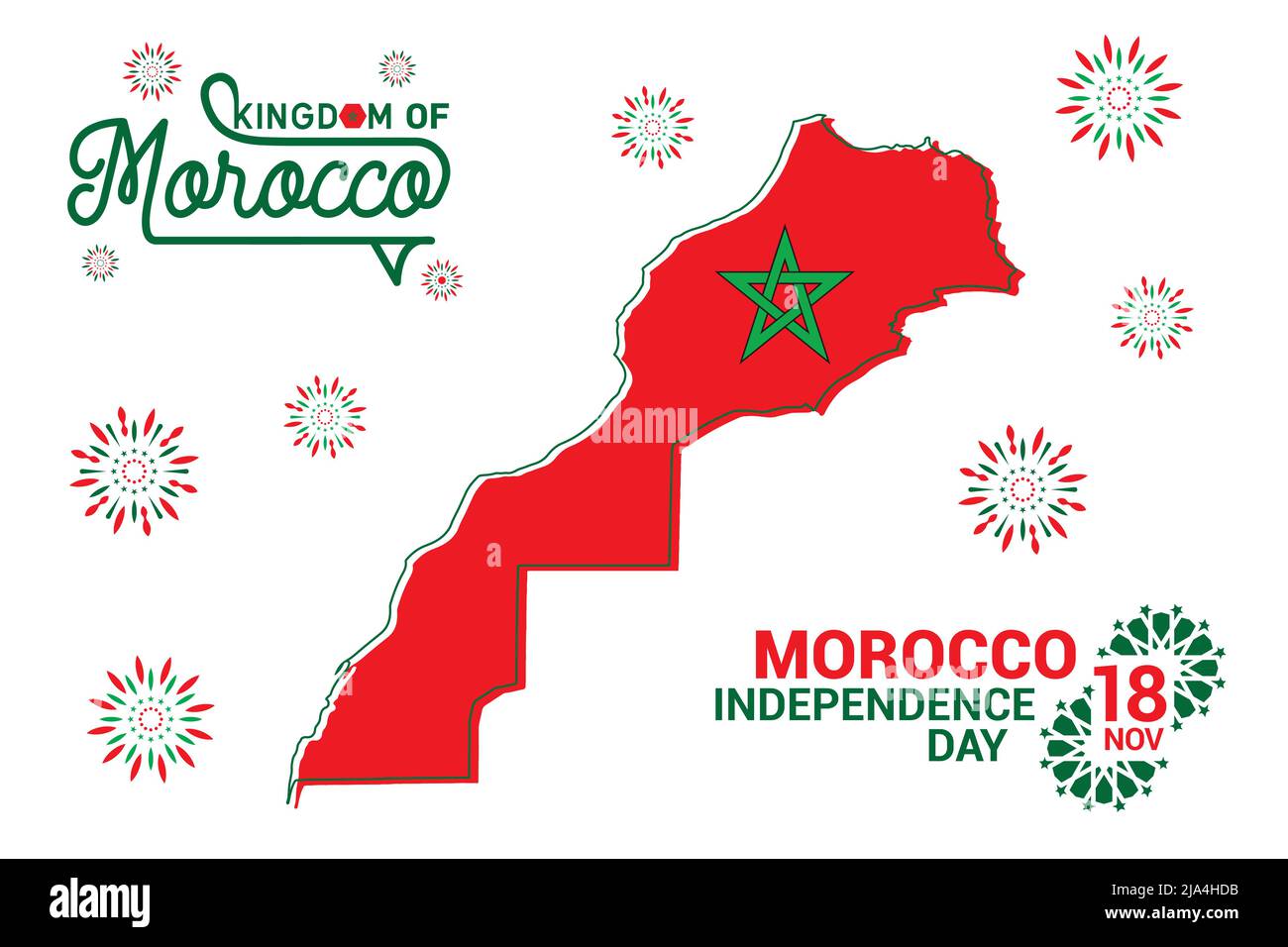 Logo presenting the kingdom of Morocco with the colors red and green ...