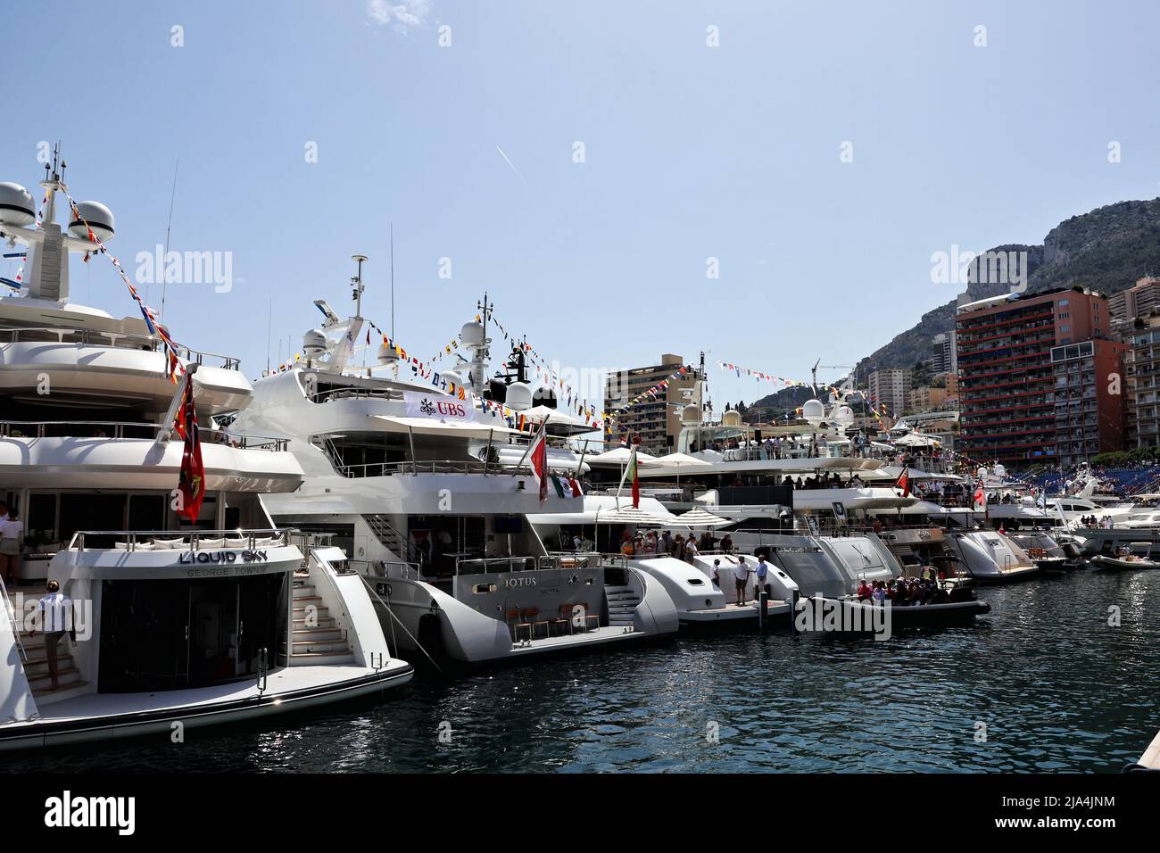 Circuit atmosphere - Boats in the scenic Monaco Harbour. 27.05.2022 ...