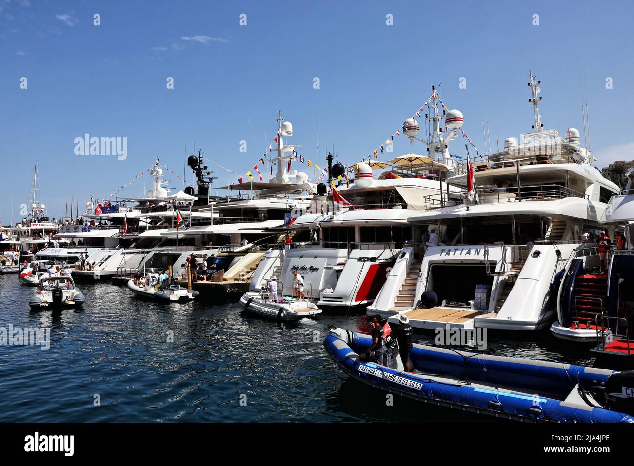 Circuit atmosphere - Boats in the scenic Monaco Harbour. 27.05.2022 ...