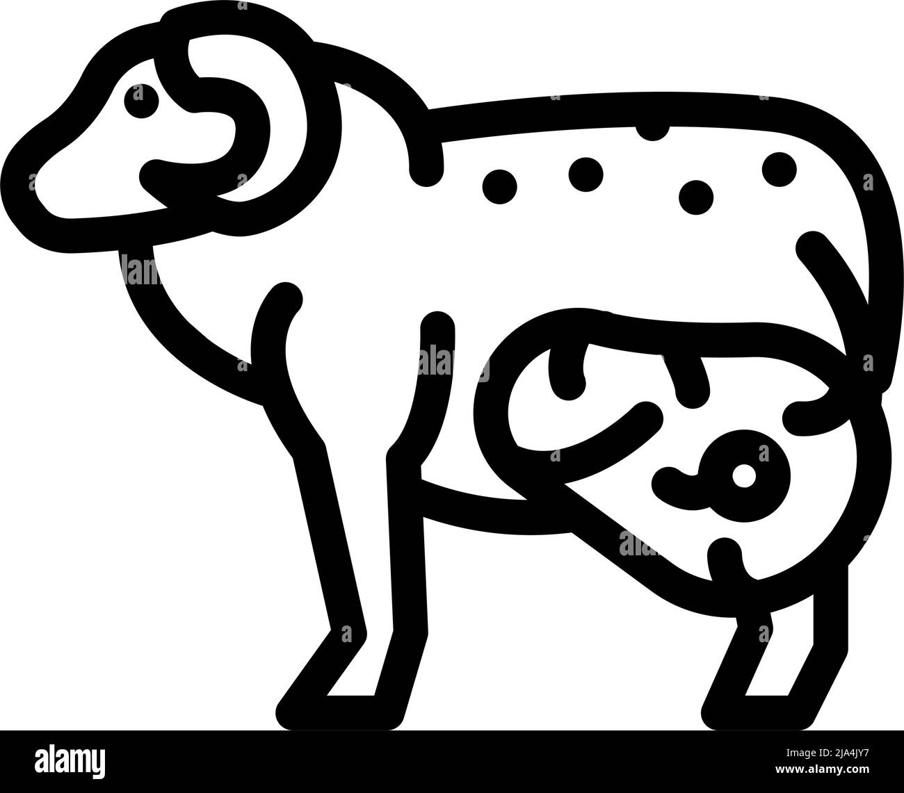 mutton farm animal meat line icon vector illustration Stock Vector ...