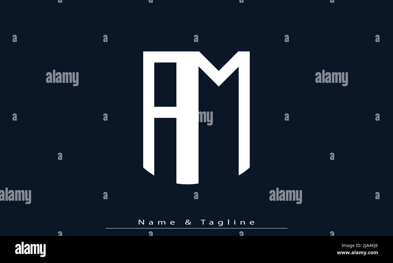 Am monogram logo hi-res stock photography and images - Alamy