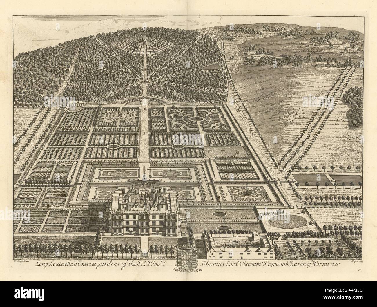 Longleat House, Wiltshire by Kip & Knyff. "Long Leate, the House ...