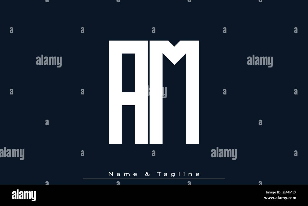 Am monogram logo hi-res stock photography and images - Alamy