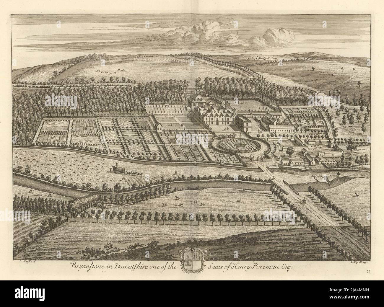 Bryanston House (now School) by Kip & Knyff. "Bryanstone in ...