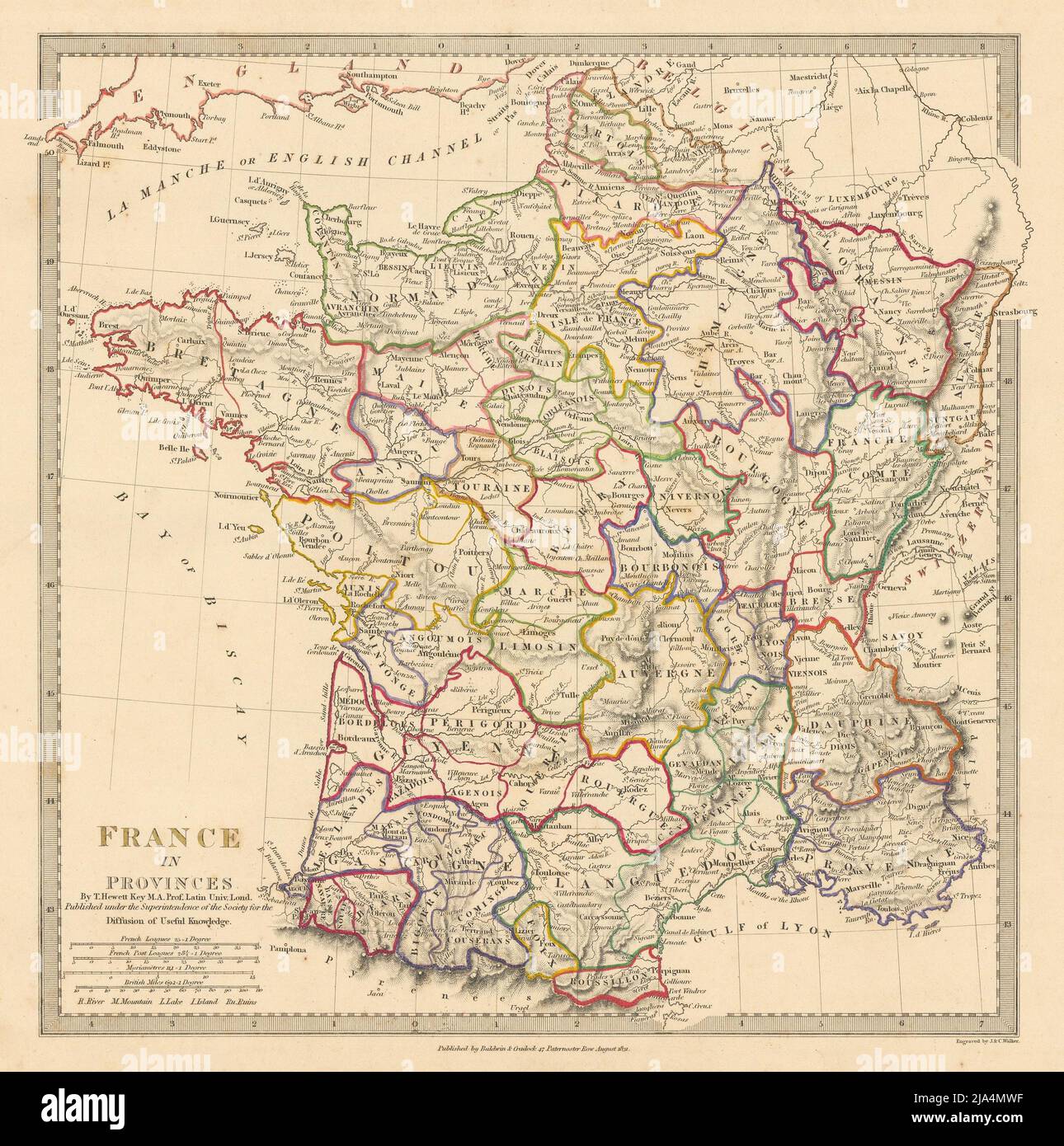 FRANCE IN PROVINCES. Shows provinces