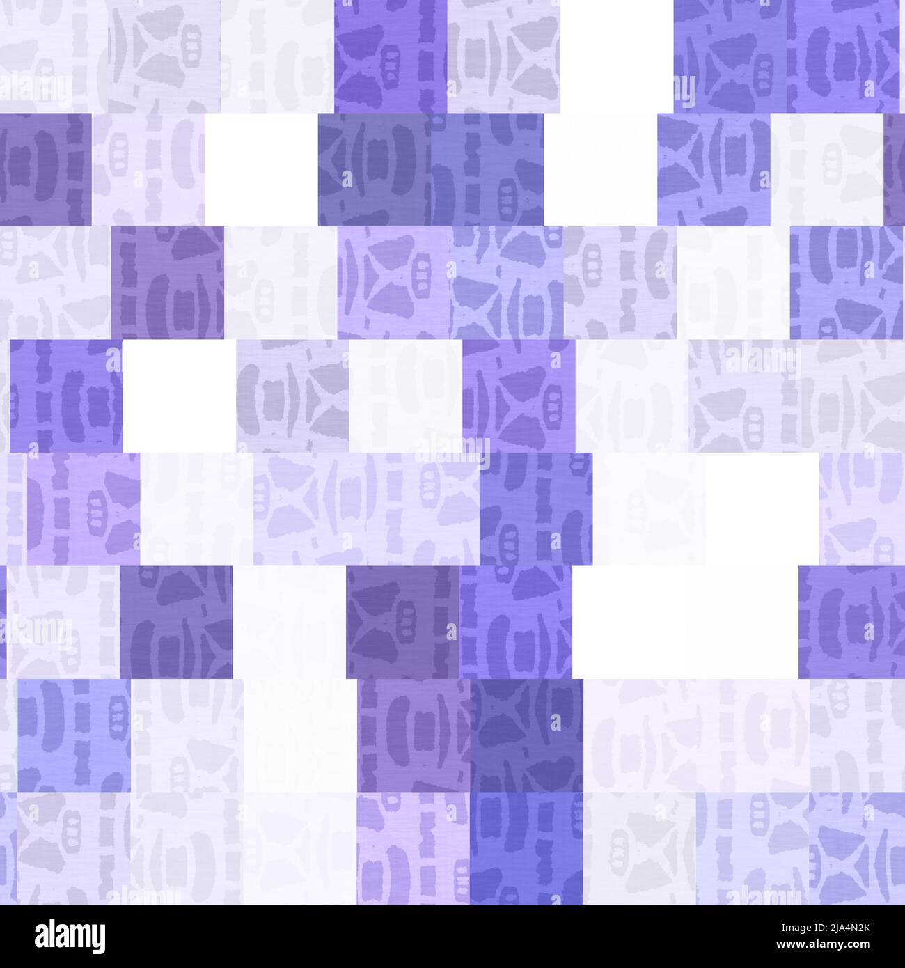 Random patchwork purple mosaic pixel grid seamless pattern. Modern ...