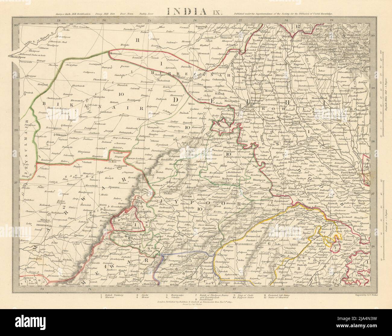 RAJASTHAN. India. Delhi Jaipur Marwar Bikaner Mewar Bundelkhand. SDUK ...