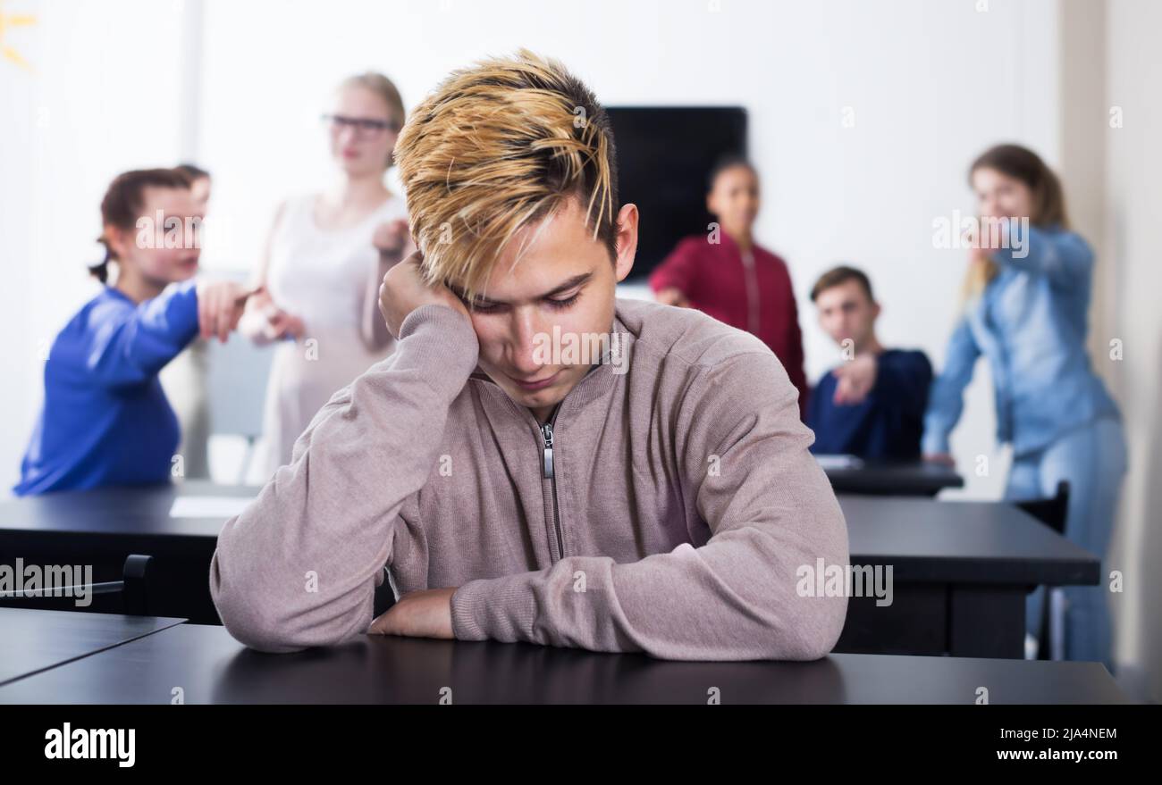 New student feeling shy Stock Photo - Alamy