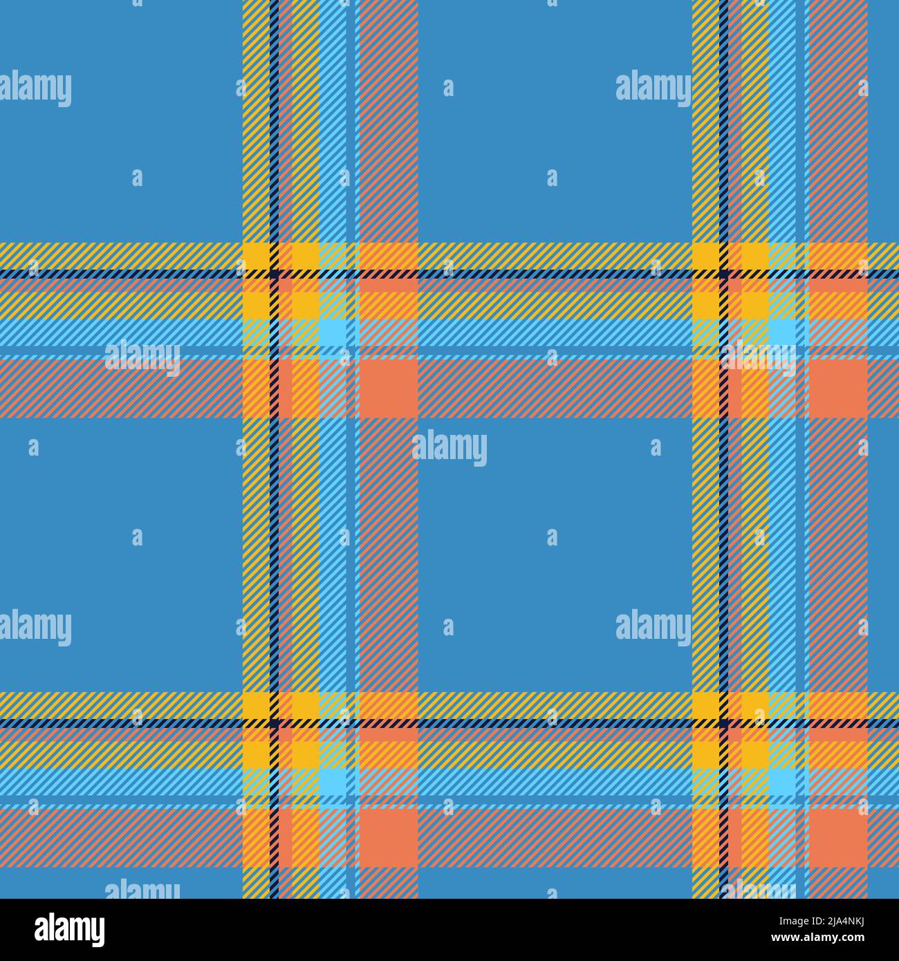 Plaid seamless pattern in blue. Check fabric texture. Vector textile ...