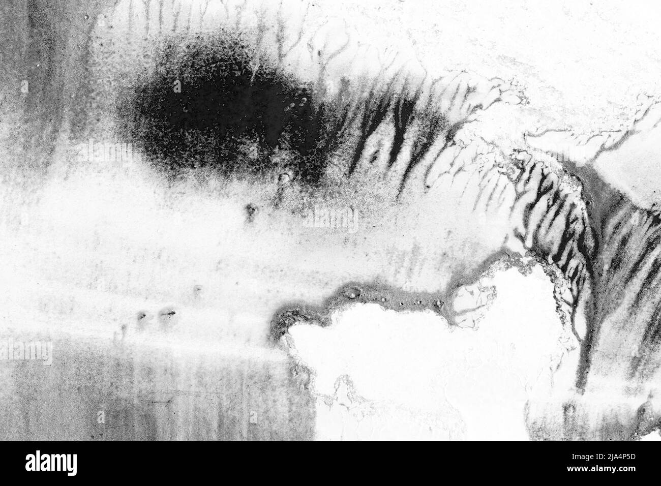 Abstract landscape watercolor hand drawn illustration. Black and white ...