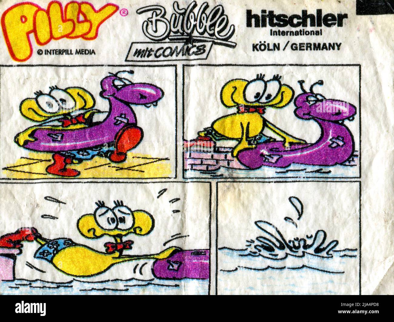 Germany chewing gum insert. Cartoon Pilly. 1980s Stock Photo - Alamy