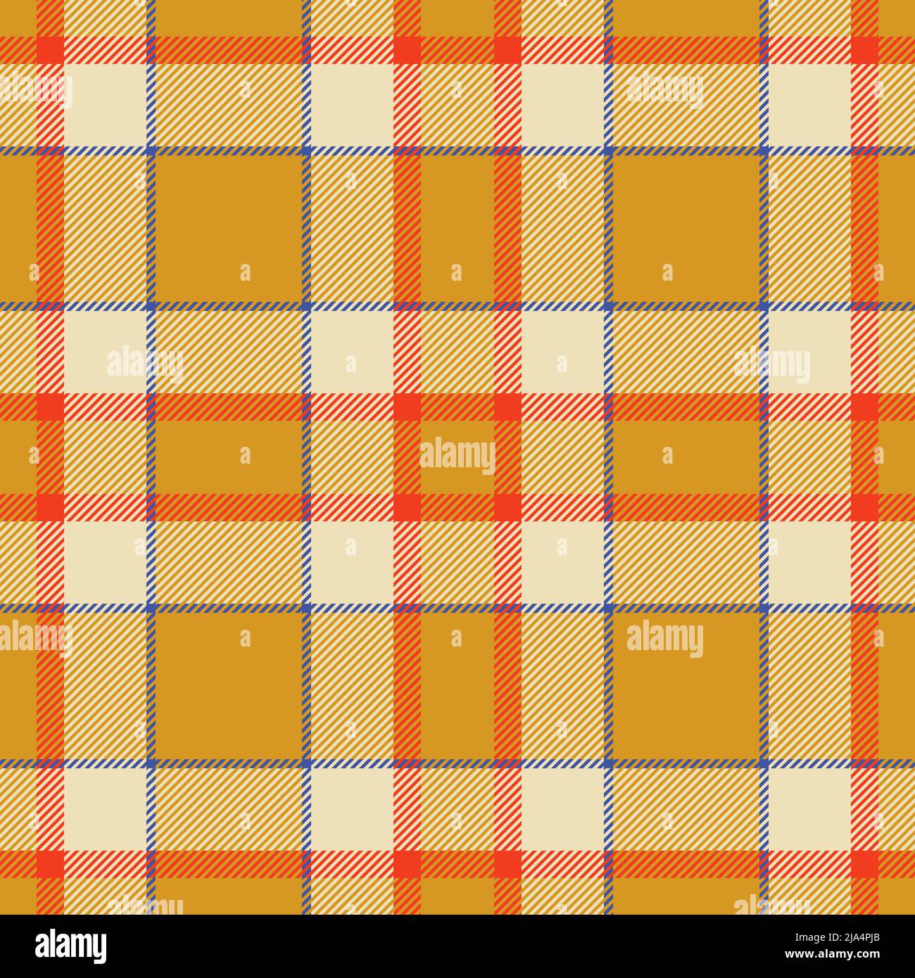 Plaid seamless pattern in orange. Check fabric texture. Vector textile ...