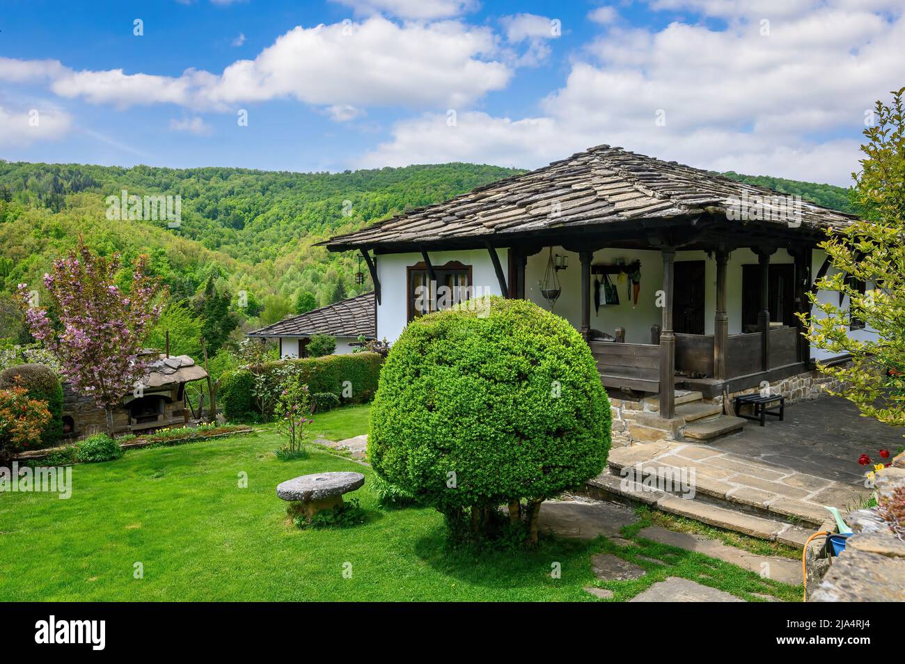 Bozhentsi village in Bulgaria, Gabrovo Municipality. Old house with ...