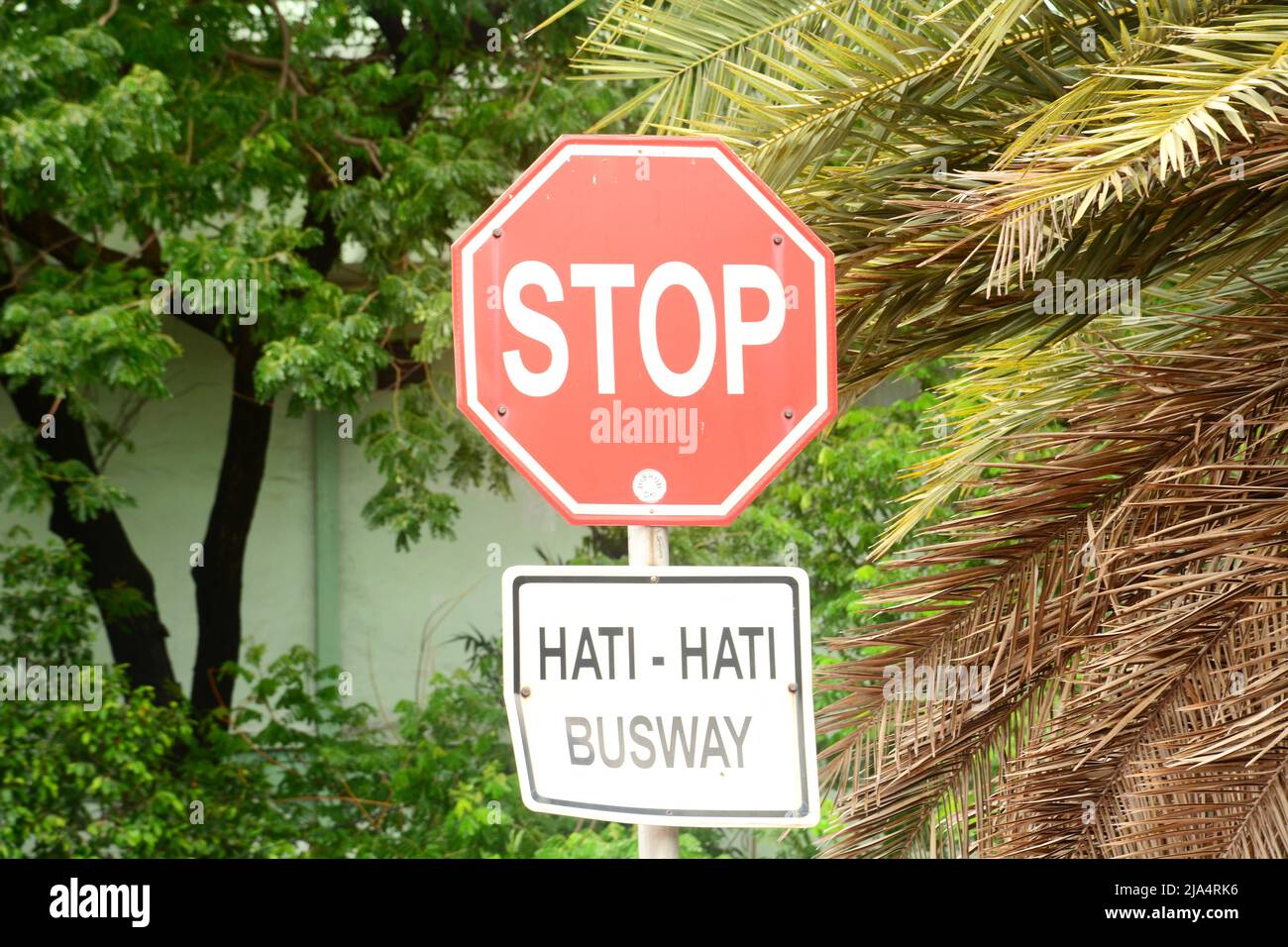 Road Sign in Jakarta's Street, Indonesia Stock Photo - Alamy