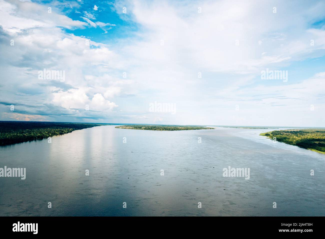 Amazon River Aerial View. Tropical Green Rainforest in Peru, South ...
