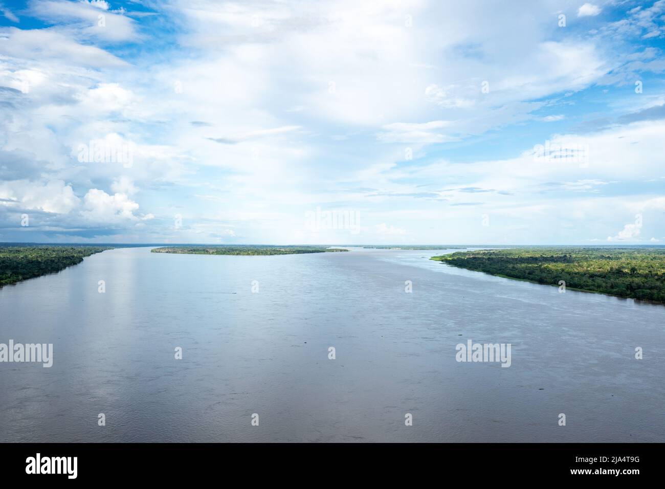 Amazon River Aerial View. Tropical Green Rainforest in Peru, South ...