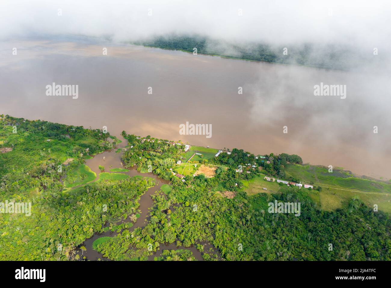 Amazon River Aerial View. Tropical Green Rainforest in Peru, South ...