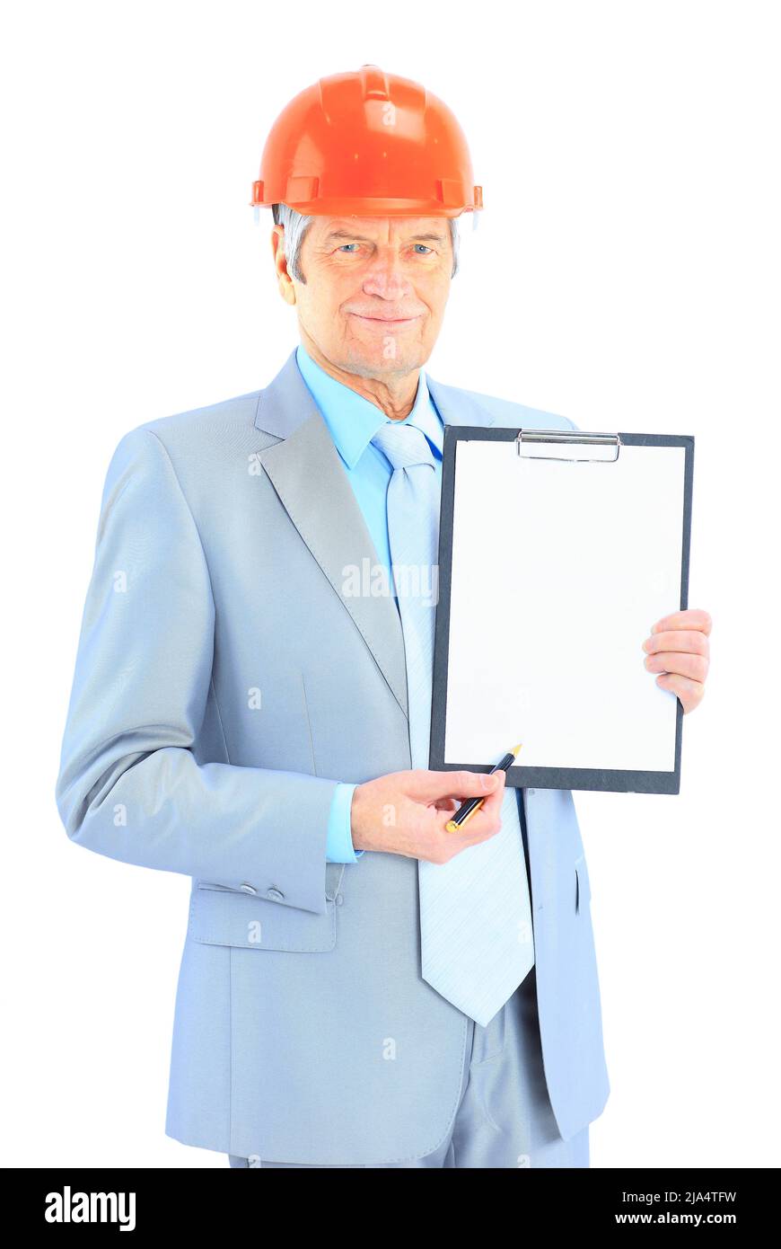 Good engineer writes the work plan. Isolated on a white background ...