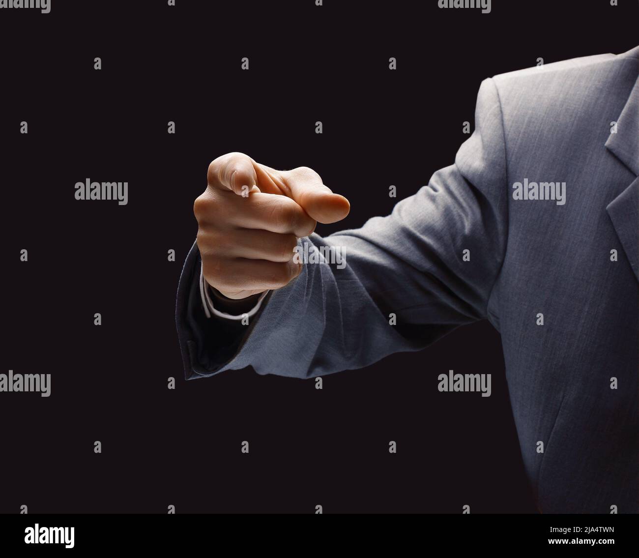 The man's hand shows a symbol Stock Photo - Alamy
