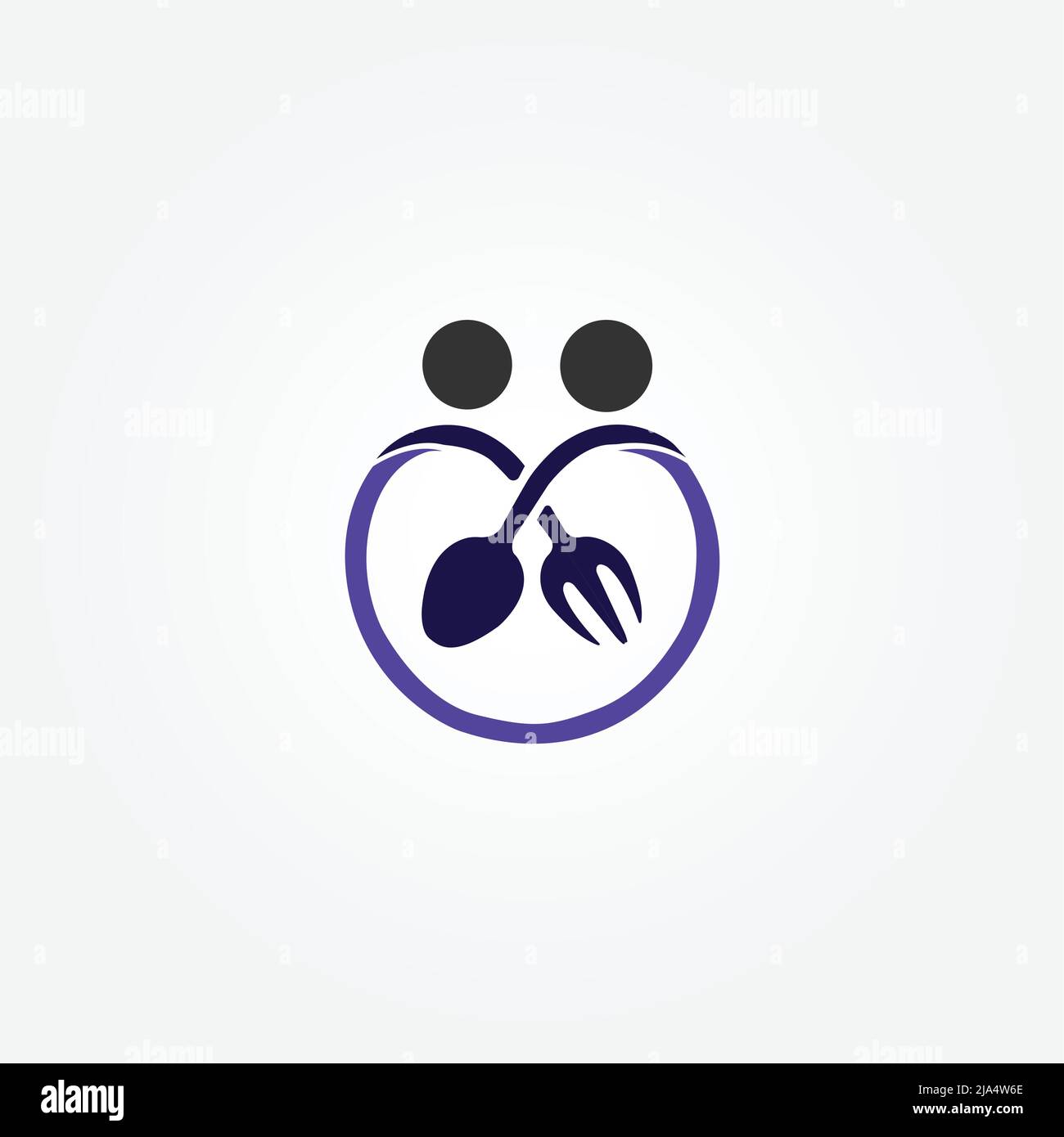 Food concept logo for restaurants, two person sharing food icons Stock ...