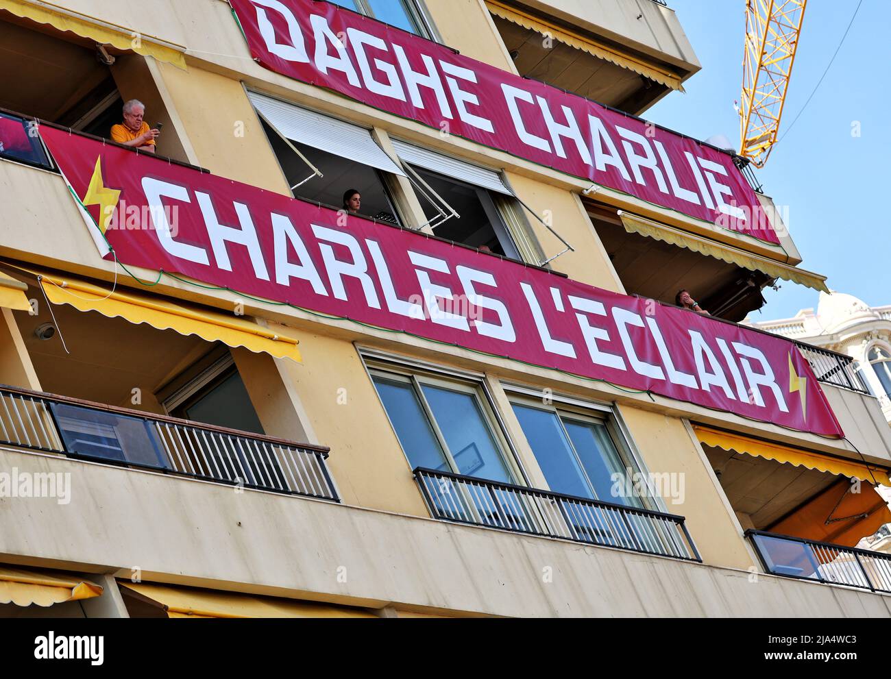 Circuit atmosphere - banner for Charles Leclerc (MON) Ferrari - Charles ...