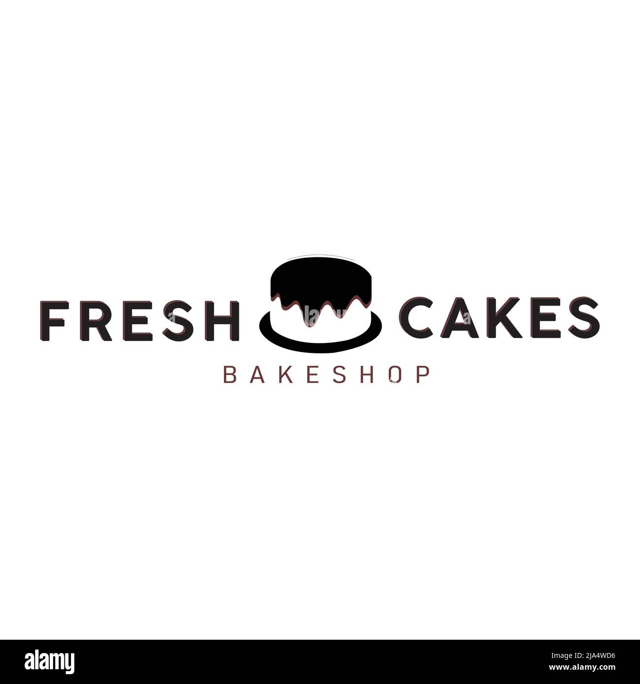 fresh cakes bake shop logo with brown outline Stock Vector Image & Art ...