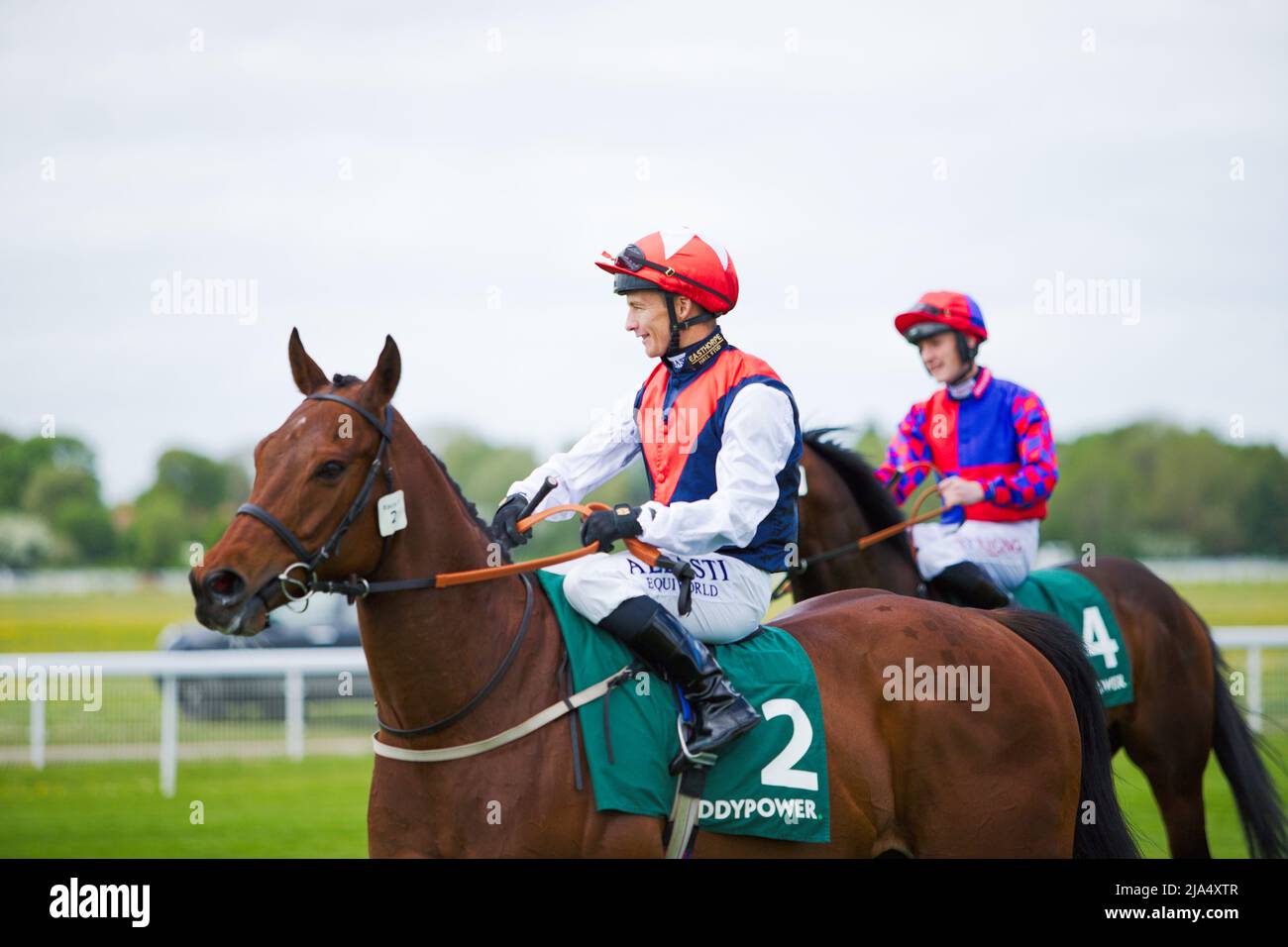 Jockey David Allan on Copper Knight at York Races Stock Photo - Alamy