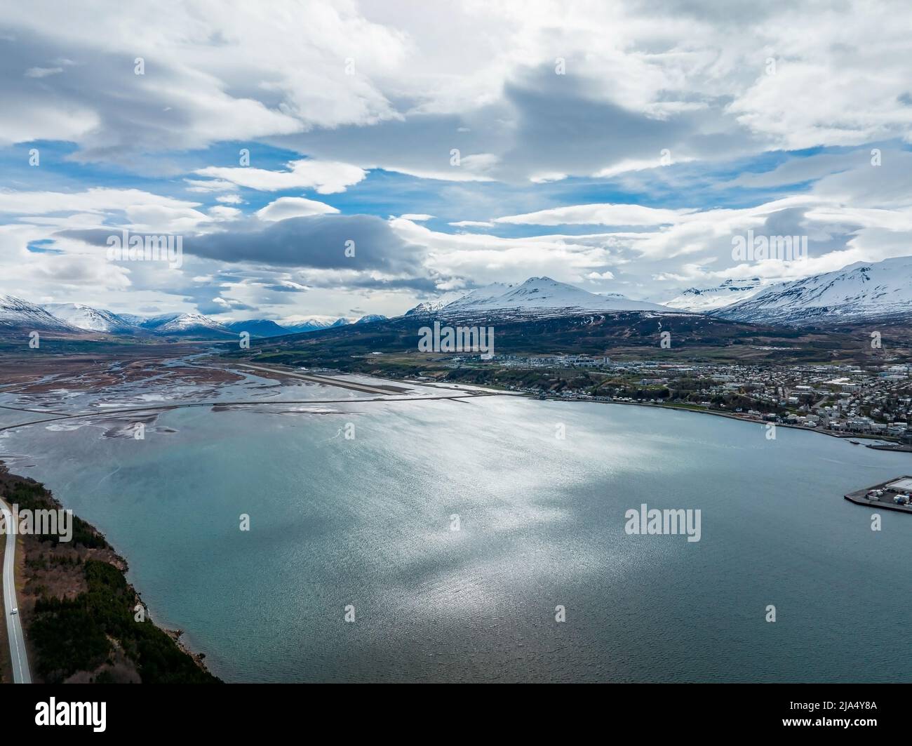 Beautiful aerial nature near Akureyri town Stock Photo - Alamy