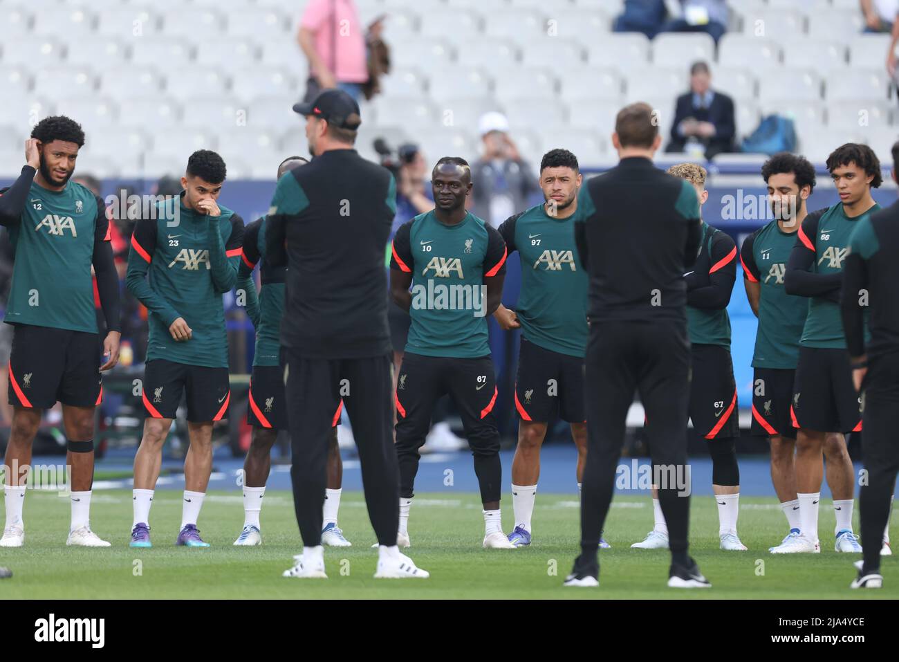27th May 2022; Paris, France. Pre-game team practice and press ...