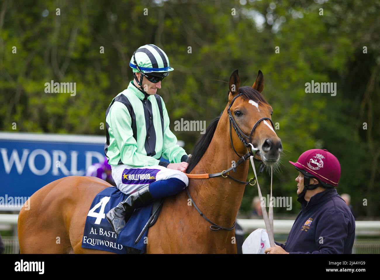 Jockey Daniel Muscutt on El Bodegon at York Races Stock Photo - Alamy