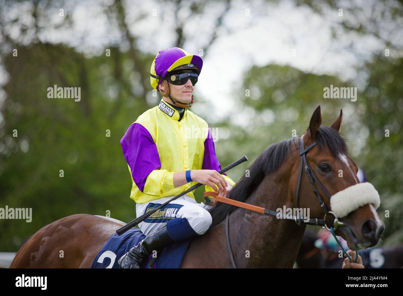 Jockey Kevin Stott on Dark Moon Rising at York Races Stock Photo - Alamy