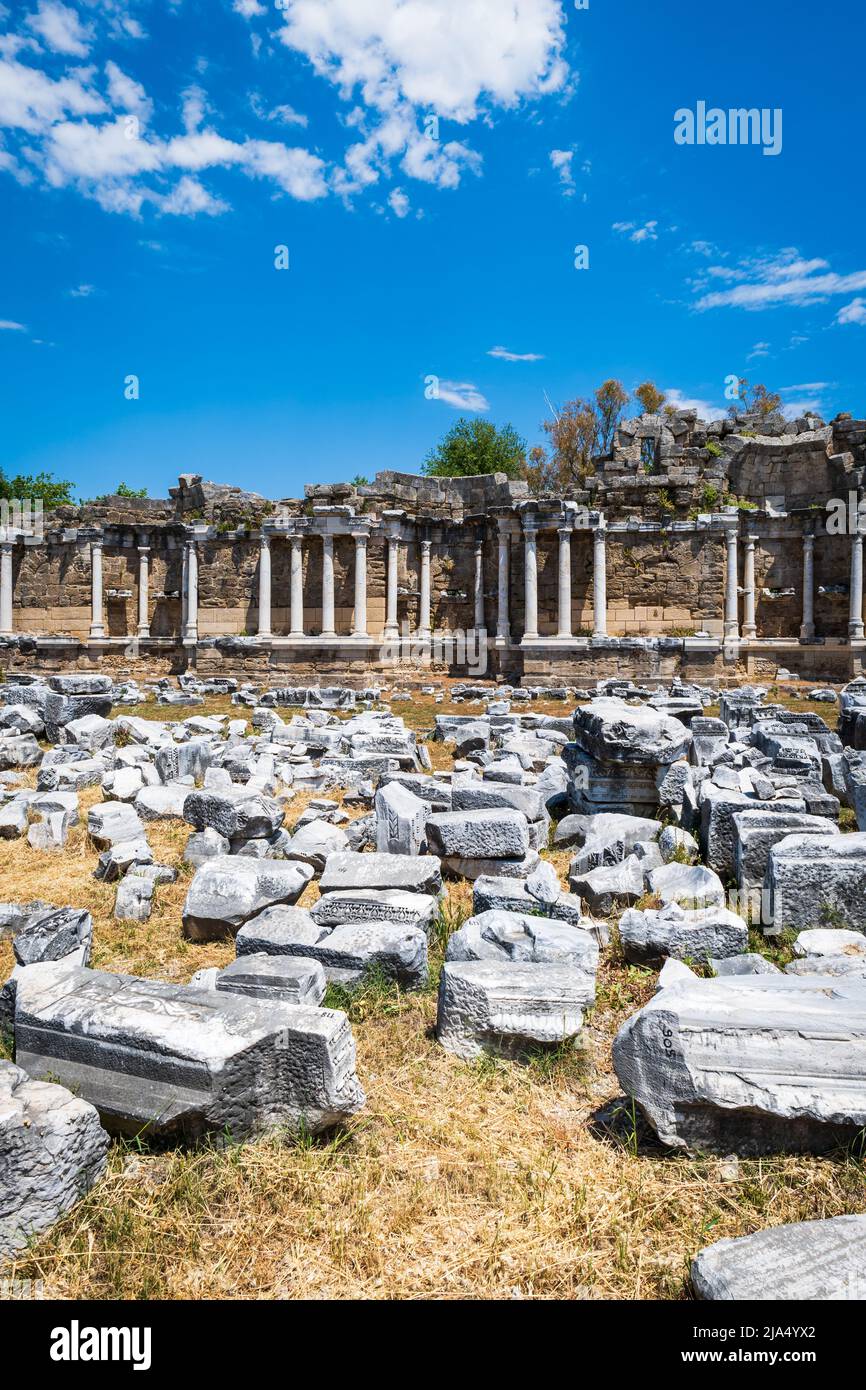 Side Ancient Ruins touristic site in the popular resort town of Side ...